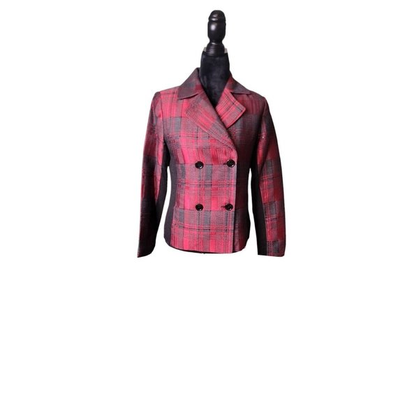Doncaster | Jackets & Coats | Doncaster Collection Plaid Wool Jacket Redblack Nwt | Poshmark